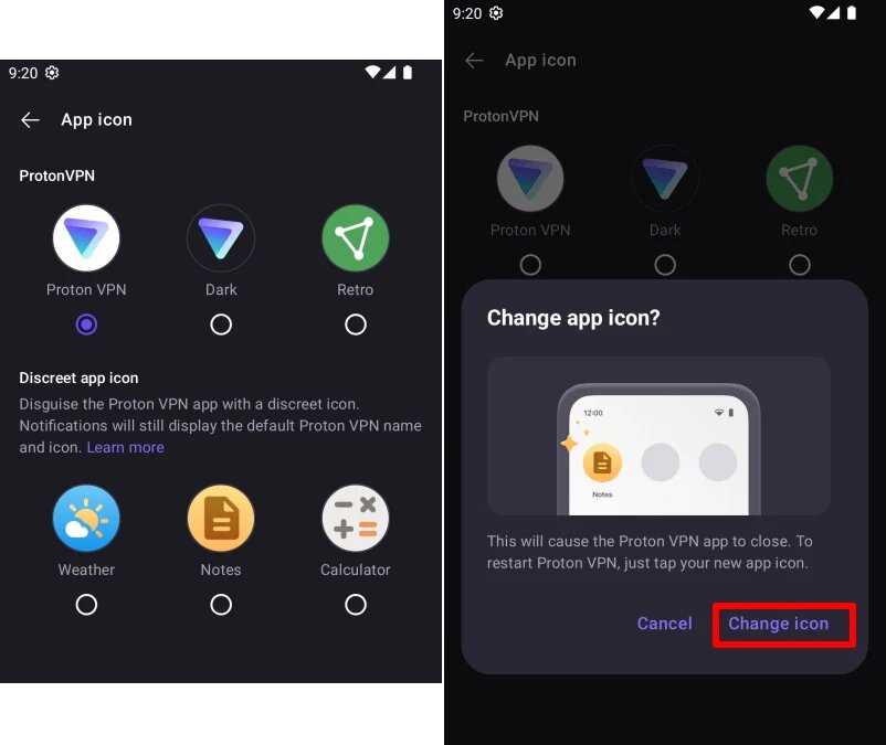 تطبيق Proton VPN يضيف ميزة "Discreet Icons" لإخفاء التطبيق على أجهزة ...